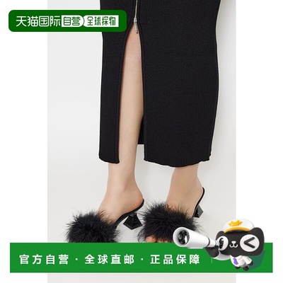 日本直邮Rienda 女士羽毛穆勒鞋 [RI3465BW034643] 黑色