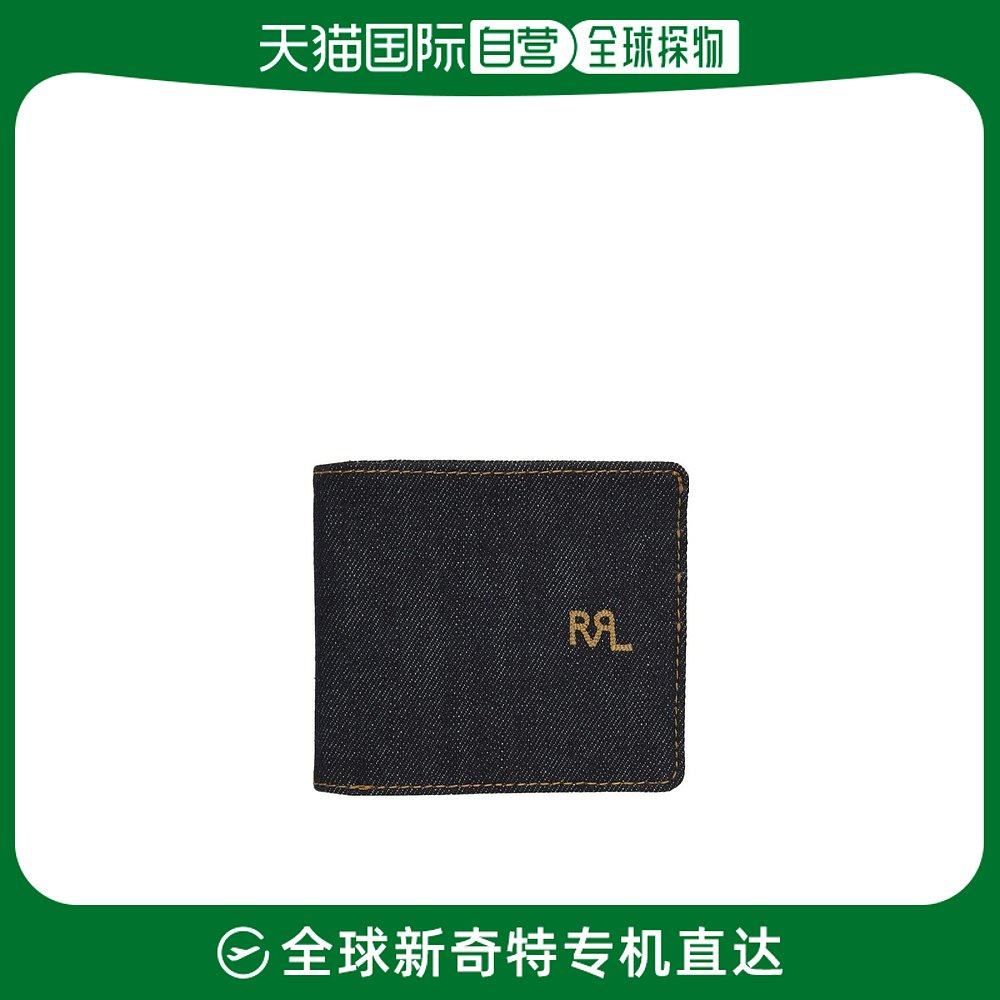 香港直邮潮奢 RRL男士蓝色徽标双折钱包_虎窝淘
