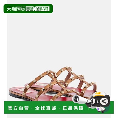 香港直邮valentino 华伦天奴 女士 铆钉金属感皮质凉鞋 9W2S0C49Q