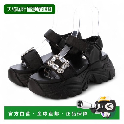 日本直邮LoveHunter 宝石搭扣厚底运动凉鞋 / 1683（黑色）