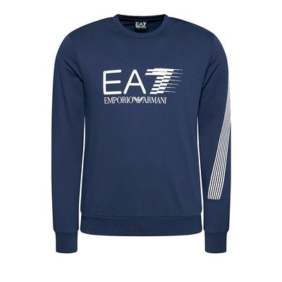 香港直邮Armani阿玛尼男士圆领卫衣海军蓝色棉质休闲运动长袖