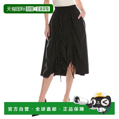 自营Gracia Drawstring Gathered Skirt - black 美国奥莱直发