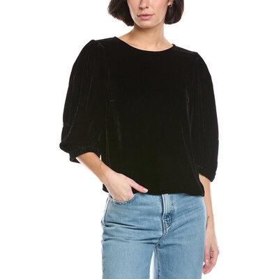 自营Velvet by Graham & Spencer Nancy Top - black 美国奥莱直