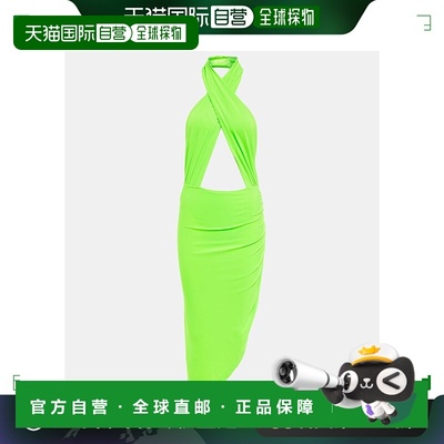 1h可退 香港直邮NORMA KAMALI 诺玛 卡玛丽 女士 剪口挂脖中长连