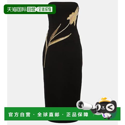 1h可退 香港直邮Staud 女士 Brooke 精饰无肩带中长连衣裙抹胸