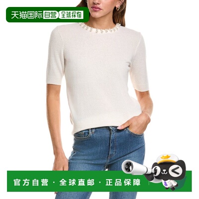 自营philosophy Pearl Bead Cashmere Sweater - white 美国奥莱