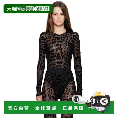 1h可退 香港直邮潮奢 versace 范思哲 女士 黑色 Tulle Flock Liq