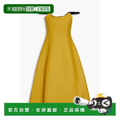 香港直邮潮奢 KHAITE 女士 Uma 露肩羊毛混纺毛毡中长连衣裙 5292