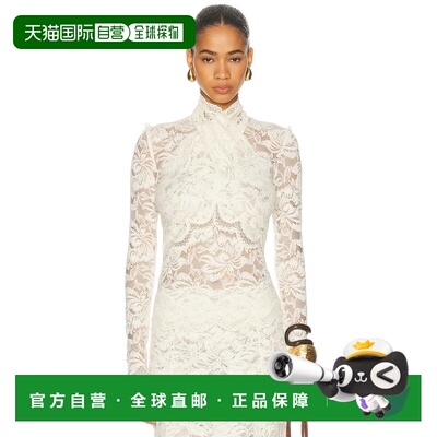 香港直邮Rabanne 女士 蕾丝上衣高领上衣 26PJTO174PA0170