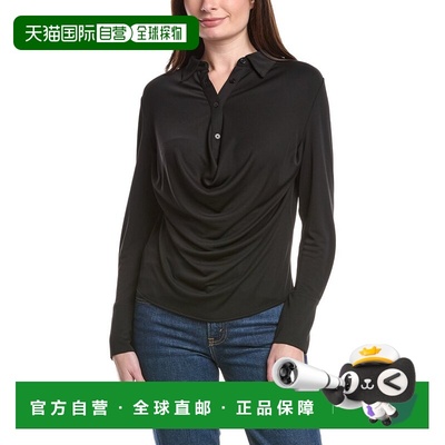 自营Kenneth Cole Drape Top - black 美国奥莱直发