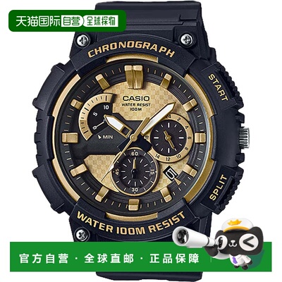 自营Casio Men's Chronograph Sport Watch with Gold Dial - MCW