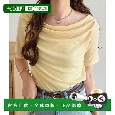 日本直邮KOBE LETTUCE 垂坠雪纺上衣 黄色 C7935女装内搭