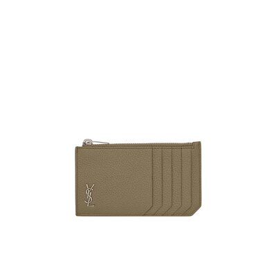 Saint Laurent TINY CASSANDRE FRAGMENTS 粒面拉链名片夹 629899