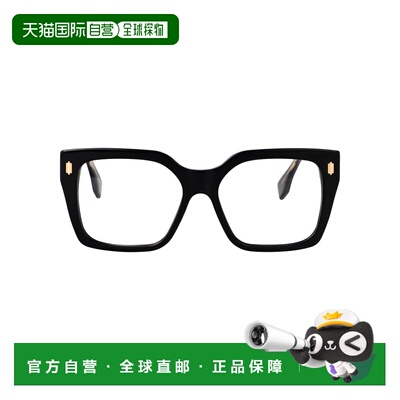 1h可退 香港直邮FENDI 女士眼镜 FE50085I001 CO 黑色 徽标平光镜
