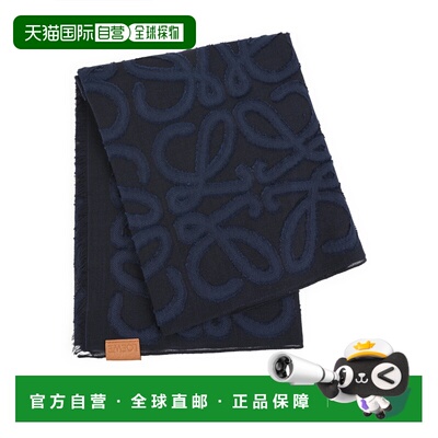 香港直邮LOEWE 女士围巾 FSA2S1SW045110 AW2026 蓝色 羊毛长方形