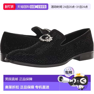 自营Men's Stacy Adams Spark Brooch Loafer Black Rhinestone D