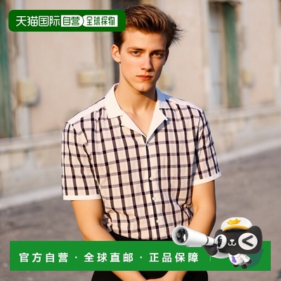 1h可退 日本直邮5351 POUR LES HOMMES 男女同款拼接格纹短袖衬衫