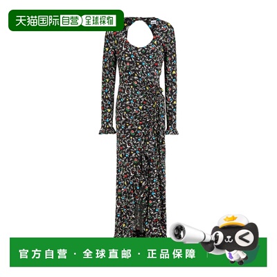 1h可退 香港直邮Rabanne 女士 长款连衣裙 black黑色 舒适时尚