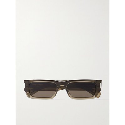 saintlaurent圣罗兰男士波浪纹矩形框醋纤太阳眼镜