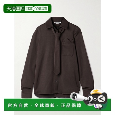 1h可退 香港直邮Acne Studios 艾克妮 女士 Tie-detailed 羊毛/斜