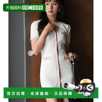 日本直邮SAISON DE PAPILLON 女士优雅迷你连衣裙 配色金属钮扣设