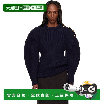 1h可退 香港直邮潮奢 Lanvin 朗雯 女士 海军蓝毛衣 RWPO0003K066