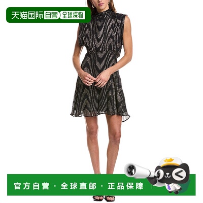 自营 IRO Leven丝绸混纺迷你连衣裙-黑色 美国奥莱直发