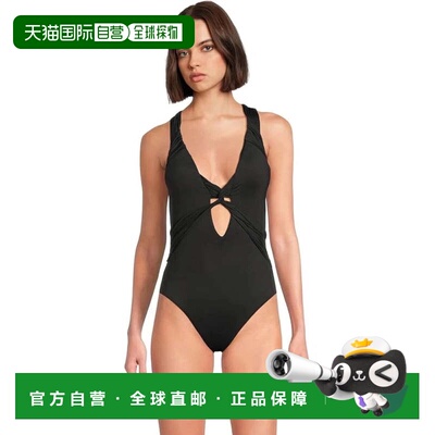 自营Women's BECCA Color Code Iris Swimsuit Black Twist Front