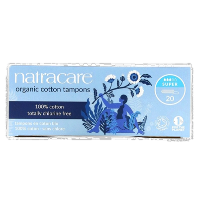 香港直邮Natracare耐卡卫生棉条全棉可降解轻薄舒适20条正品