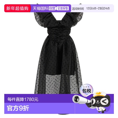 1h可退 香港直邮GANNI 甘尼 女士 'Black Ruched' 欧根纱连衣裙 A