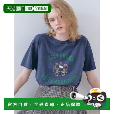 1h可退 日本直邮LILY BROWN 女装 宽松 Pigment Vintage 风印花T