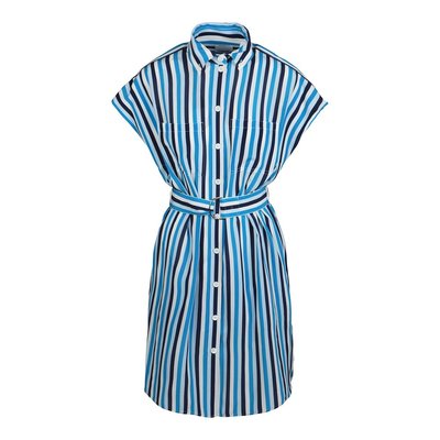 burberry【美国奥莱】直发 Nella 条纹衬衫裙 - 蓝色