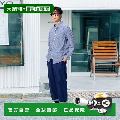 日潮跑腿UNIQLO优衣库 宽版格纹纽扣衬衫 66 BLUE 男女兼用 XXL 4