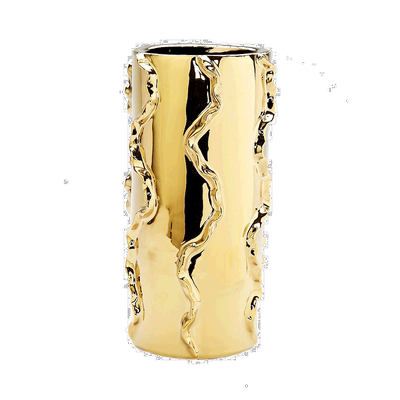 自营 vivience12 英寸高金色金属花瓶旋转设计 - 橙色 美国奥莱直