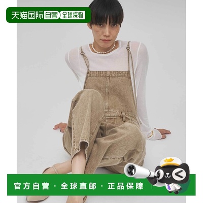 1h可退 日本直邮Whim Gazette 女装 宽松直筒 色落丹宁连体裤 WGD