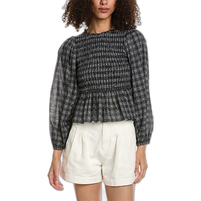 自营 the great.THE GREAT The Contessa 亚麻混纺上衣 - 蓝色 美