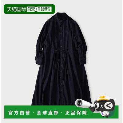 1h可退 日本直邮45R 薄款背部缎面褶皱衬衫连衣裙