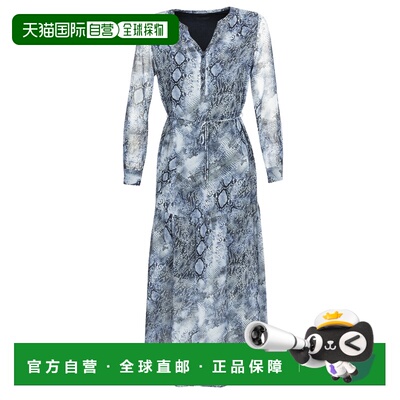 欧洲直邮Ikks 女士 BQ30285-45 长连衣裙 蓝色高端穿搭时髦显瘦