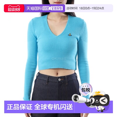 韩国直邮Vivienne Westwood BEA 系列 2024秋冬 V领短款针织衫