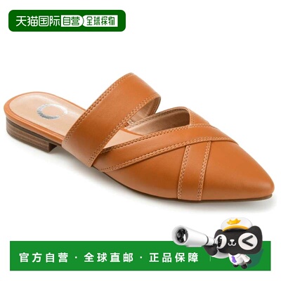 自营Journee Collection Stasi Flat Women's Brown Leather Poin