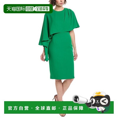 自营 black halo黑色Halo Rayna护套连衣裙-绿色 美国奥莱直发