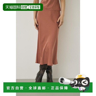 日本直邮MOUSSY 可手洗再生聚酯纤维与 rayon 材质中长款缎面半身