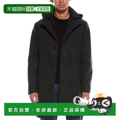 自营Kenneth Cole Wool-Blend Melton Coat - gray 美国奥莱直发