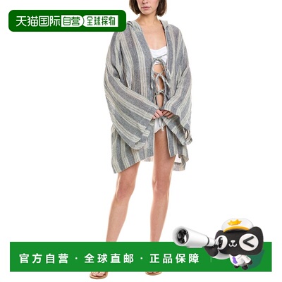 自营Lisa Marie Fernandez Linen-Blend Beach Cape Mini - beige