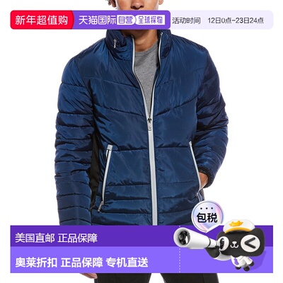 自营Kenneth Cole Faux Memory Puffer Coat - blue 美国奥莱直发