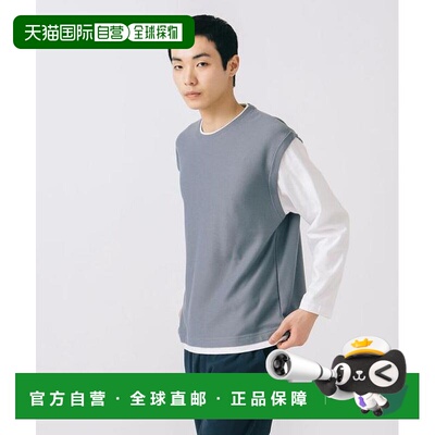 日本直邮BEAMS HEART 假两件马甲长袖T恤