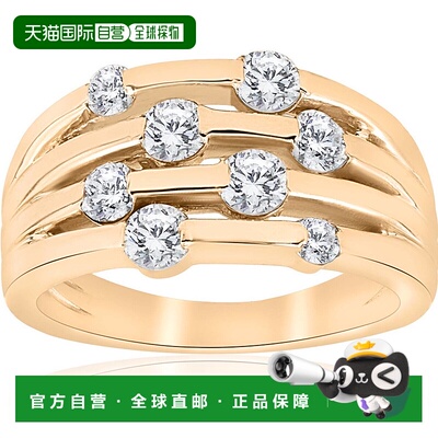 自营 pompeii31ct 黄金真钻 14K 右手女士时尚多排戒指尺寸可选 -