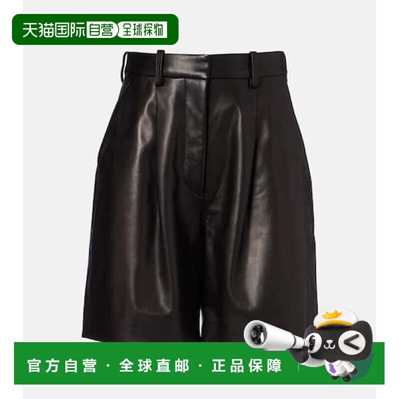 1h可退 香港直邮JOSEPH 约瑟夫 女士 Suze 皮革短裤 black黑色 舒