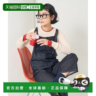 1h可退 日本直邮SOMETHING 女装 联名限定 窄身直筒丹宁背带裤 细