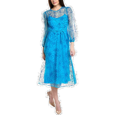 ML Monique Lhuillier Zinnia 中长连衣裙 - 蓝色 【美国奥莱】直